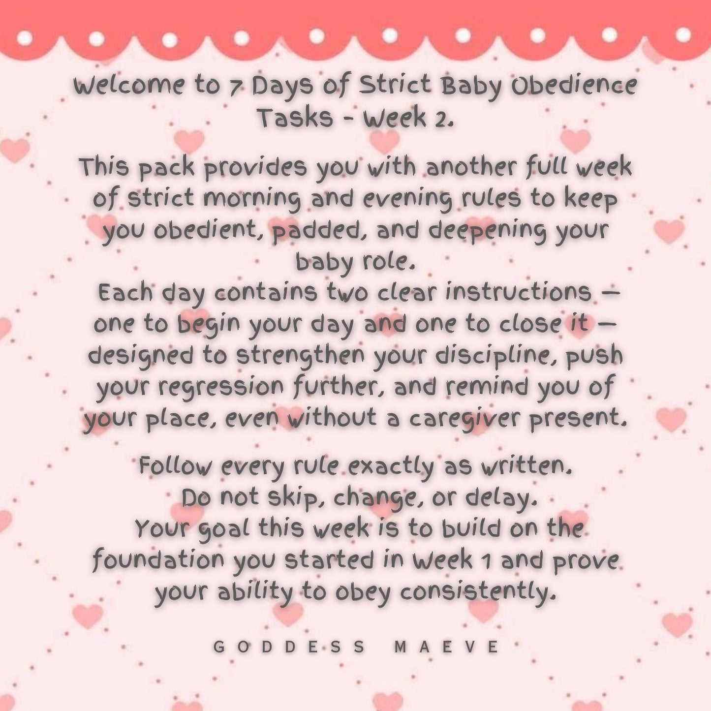 7 Days of Strict Adult Tasks Week 2 ABDL Pack Digital Download PDF ...